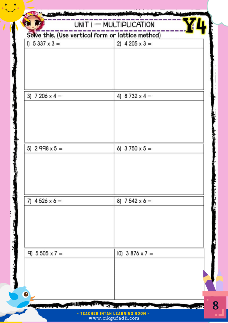 Mathematics Year 4 – Unit 1 Exercises - Cikgu Mohd Fadli Salleh Online