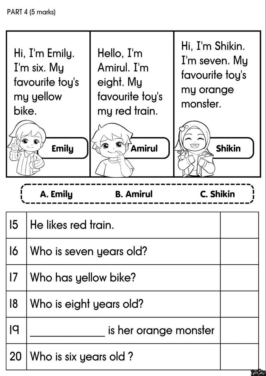 UASA Ujian Akhir Sesi Akademik English Year 1 Cikgu Mohd Fadli UASA Ujian Akhir Sesi Akademik English Year 1 Cikgu Mohd Fadli