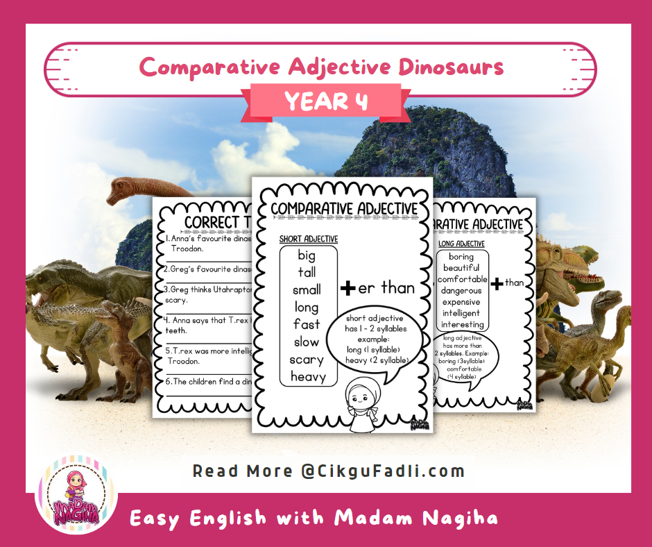 Comparative Adjective Dinosaurs - Cikgu Fadli Online