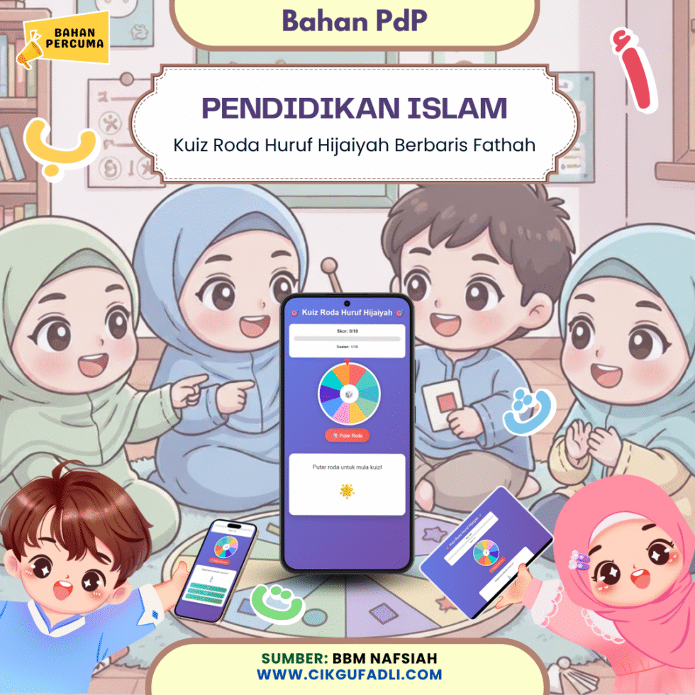 Kuiz Roda Huruf Hijaiyah Berbaris Fathah - BBM Nafsiah