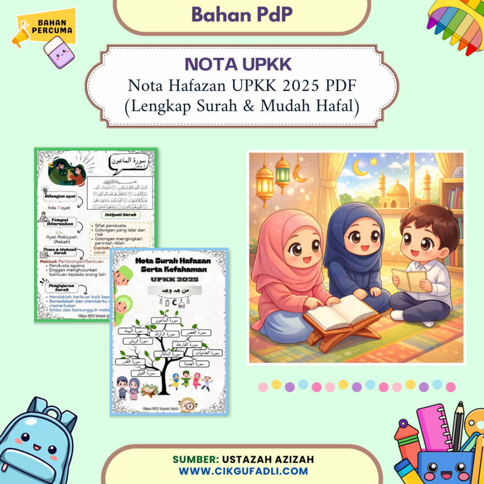 Nota Hafazan UPKK 2025 PDF (Lengkap Surah & Mudah Hafal)